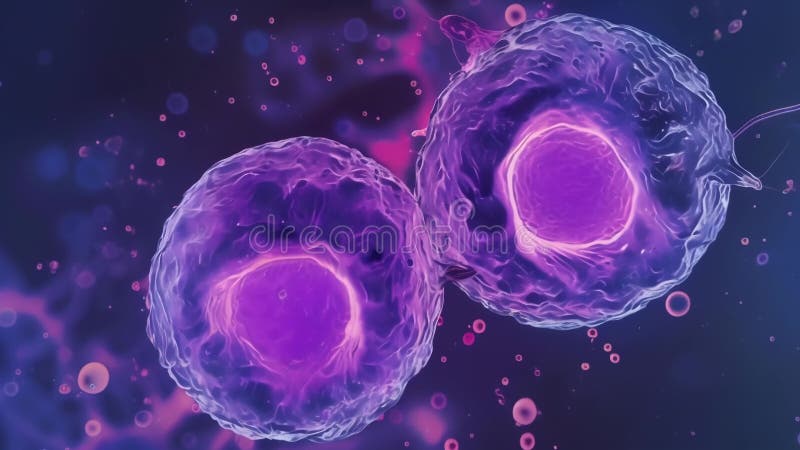 A Phase Contrast Microscope Image of a Dividing Animal Cell Capturing ...