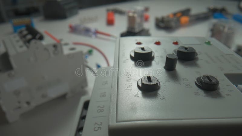 Phase Control Relay and Relay with Electromagnetic Coils on the Table ...