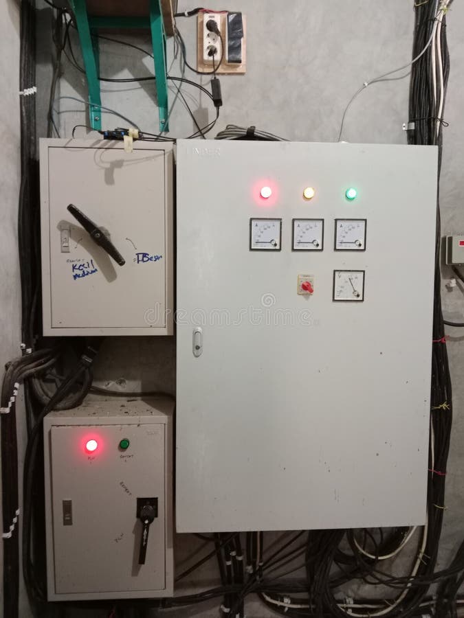 3 Phase Electric Voltage Control Panel Box Stock Photo - Image of room ...