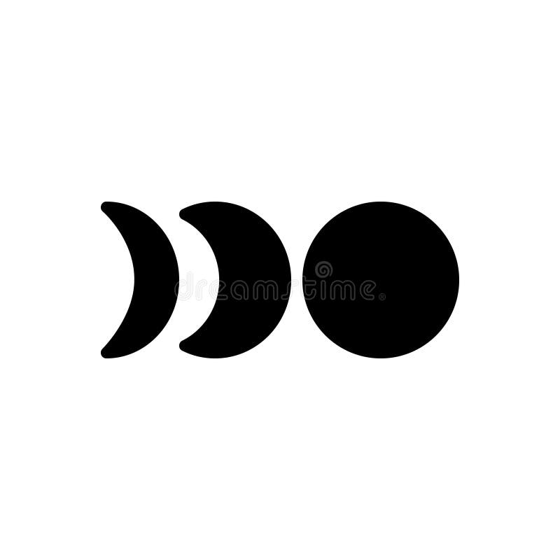 Black Solid Icon for Phase, Shape and Astrology Stock Vector ...
