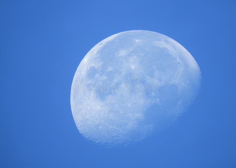 Phase of the Moon in Daytime. Stock Photo - Image of detailed, full ...