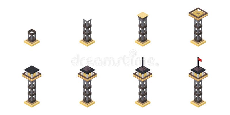 Phased Construction of an Observation Tower. Vector Stock Vector ...