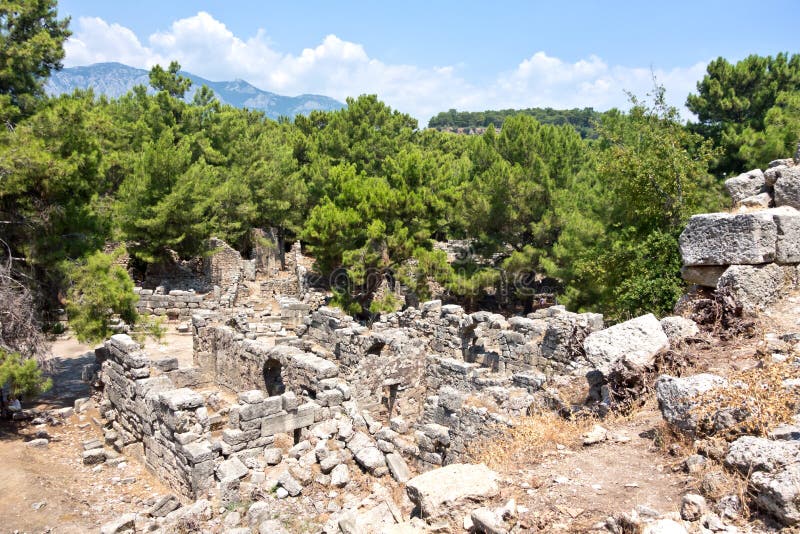 Phaselis stock image. Image of fort, civilization, architecture - 57607693
