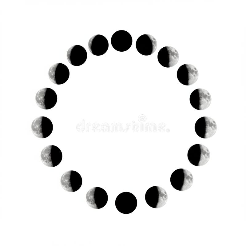 Phases of the Moon are Arranged in a Circular Pattern. Each Phase Shows ...