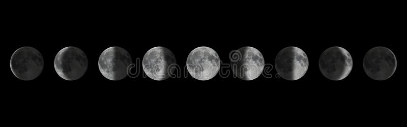 Phases of the Moon. stock illustration. Illustration of waxing - 341775841