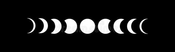 Phases of the Moon. Moon Phase. New, Half and Full Moons. Vector. Stock ...