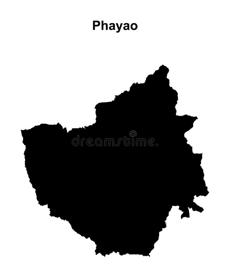 Phayao outline map stock vector. Illustration of outline - 360659229