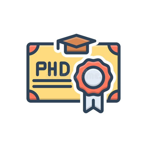 Color Illustration Icon for Phd, Graduate and Cap Stock Illustration ...