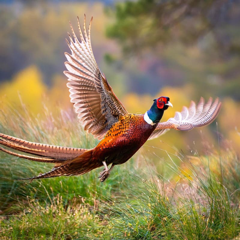 Pheasant Bird Flying, AI Generated Stock Illustration - Illustration of ...