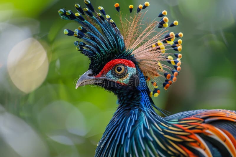 A Pheasant Displaying Bright and Colorful Feathers in a Striking ...