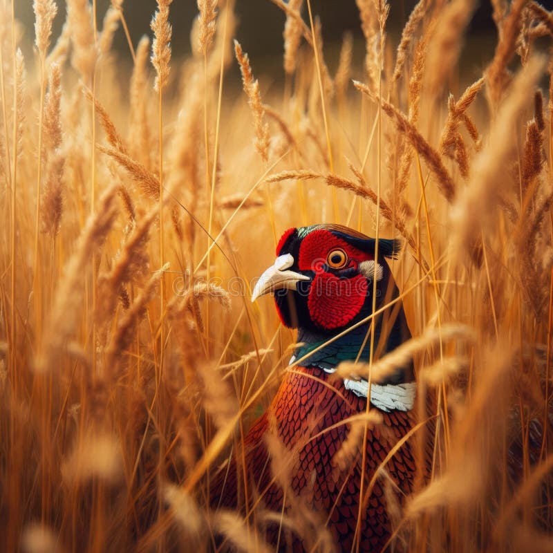 A Pheasantâ€™s Watchful Gaze Stock Illustration - Illustration of ...