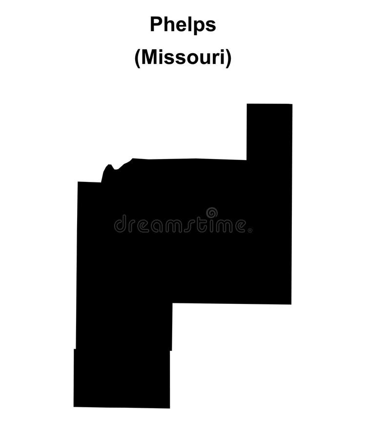 Phelps outline map stock illustration. Illustration of missouri - 361615510