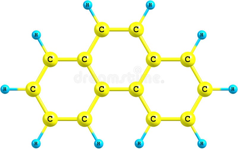 Phenanthrene Molecule Structural Model on White Stock Illustration ...