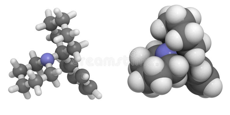 Phencyclidine (PCP) stock illustration. Illustration of structure ...