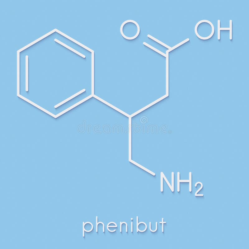 Phenibut Anxiolytic and Sedative Drug Molecule. Skeletal Formula. Stock ...