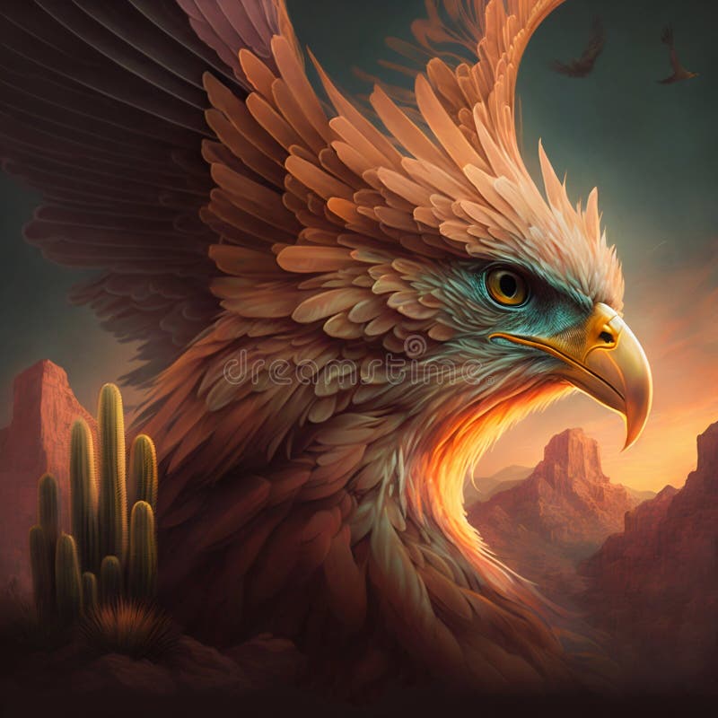 Phenix Fire Bird. Geenerative AI Stock Illustration - Illustration of ...