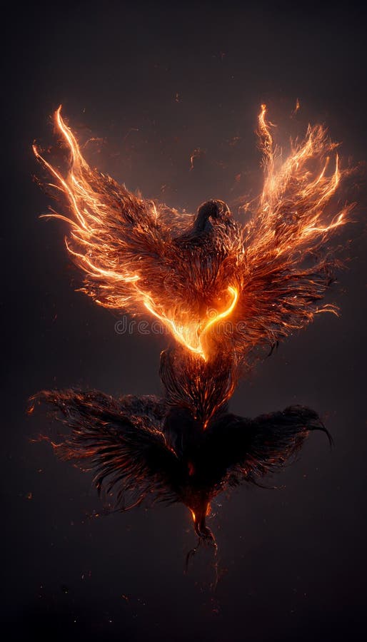 The phenix in the fire stock illustration. Illustration of energy ...