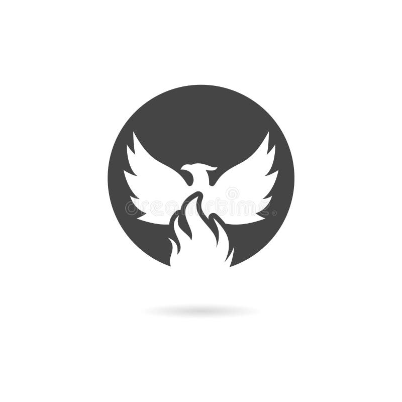 Phenix icon with shadow stock vector. Illustration of logotype - 190925252