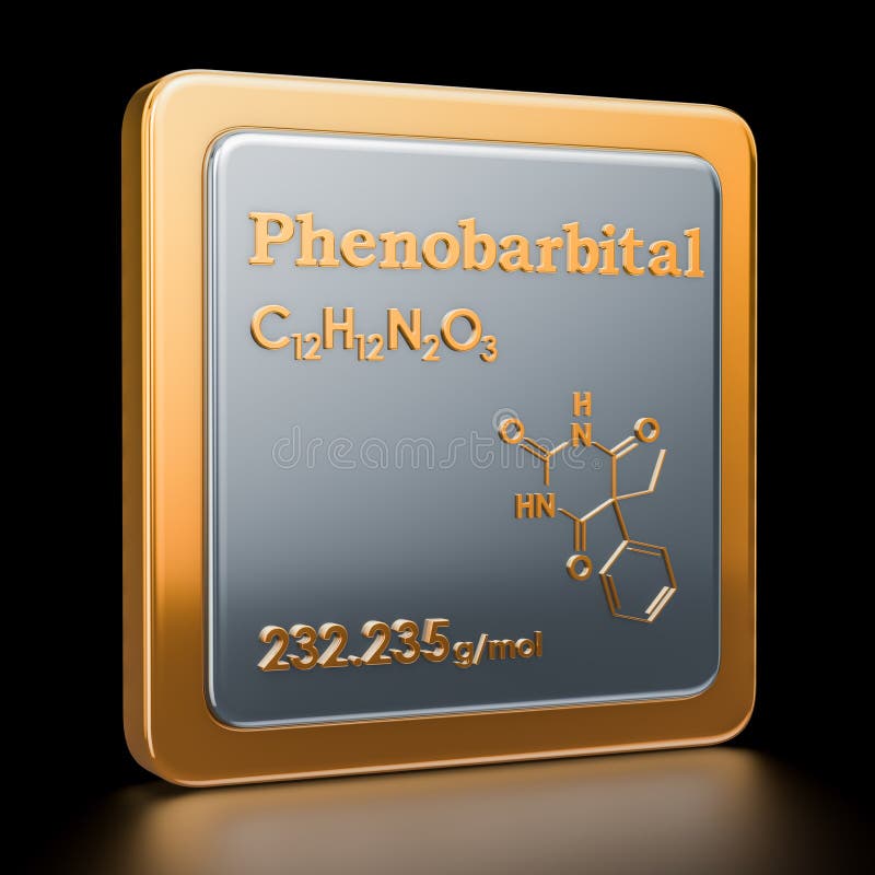 Phenobarbital, Chemical Formul. 3D Stock Illustration - Illustration of ...