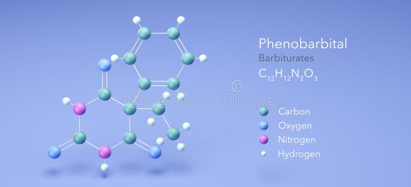 Phenobarbital Molecule, Molecular Structures, Barbiturate, 3d Model ...