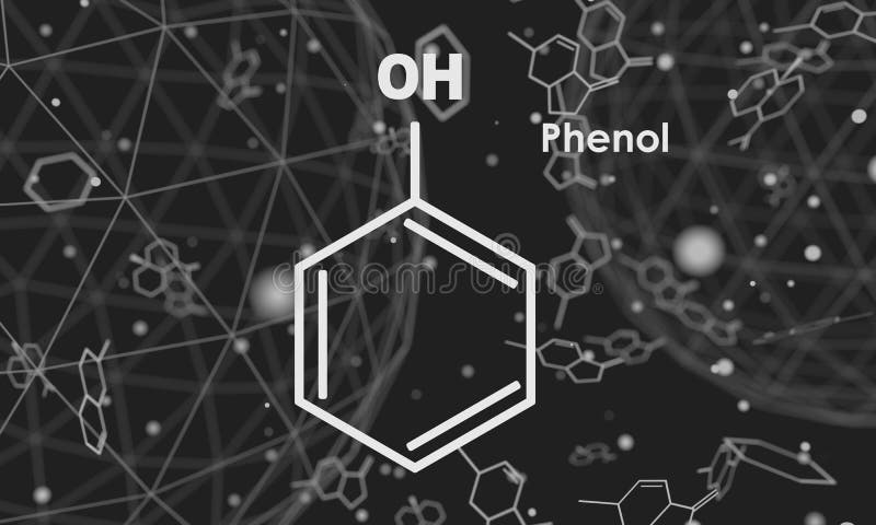 Phenol chemical formula stock illustration. Illustration of agent ...