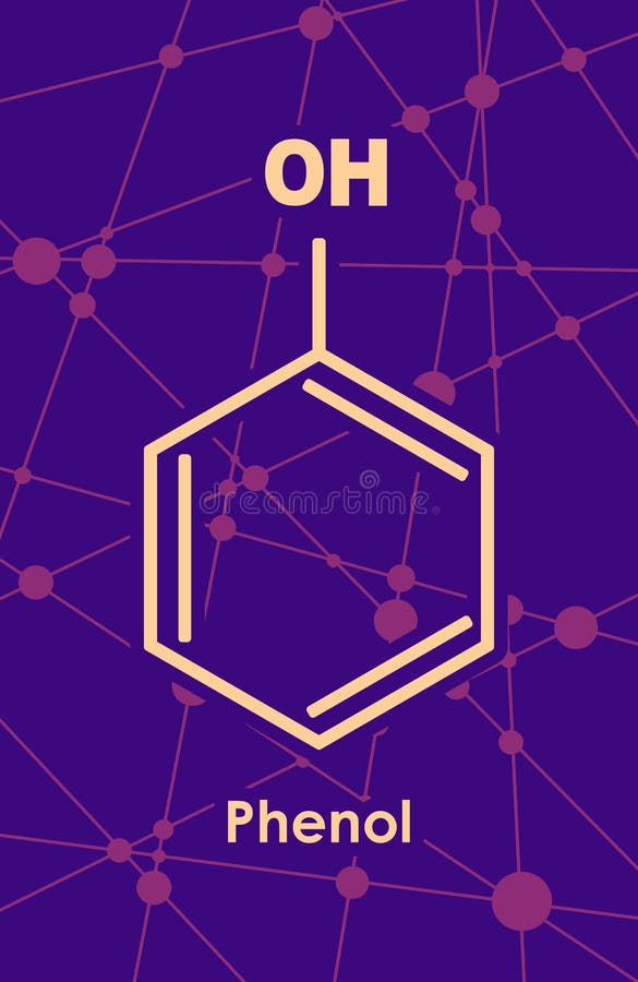 Phenol chemical formula stock vector. Illustration of reagent - 199540508