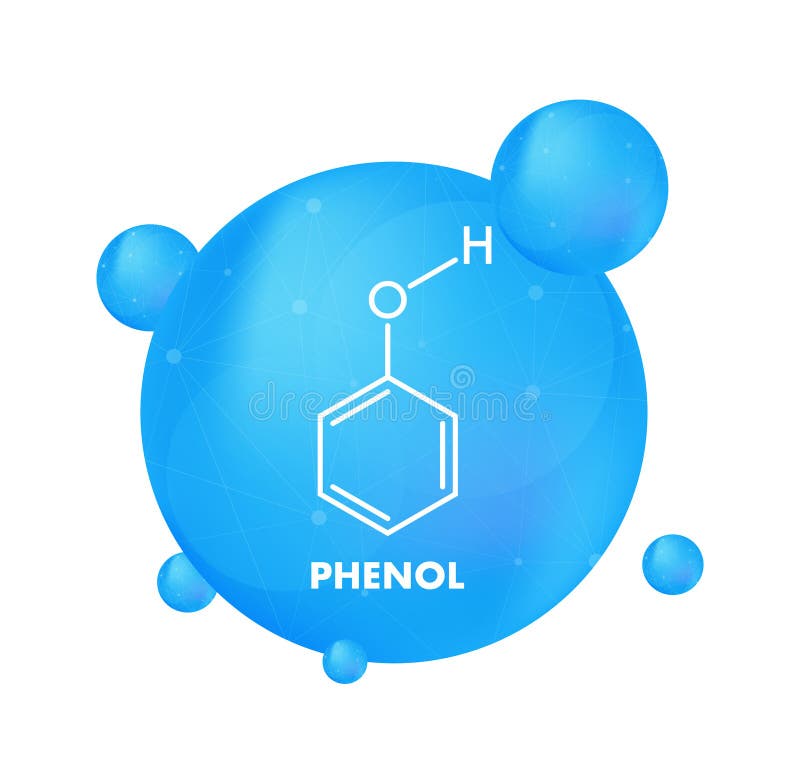 Phenol Molecular Structure with Blue Spheres Forming a Network Stock ...
