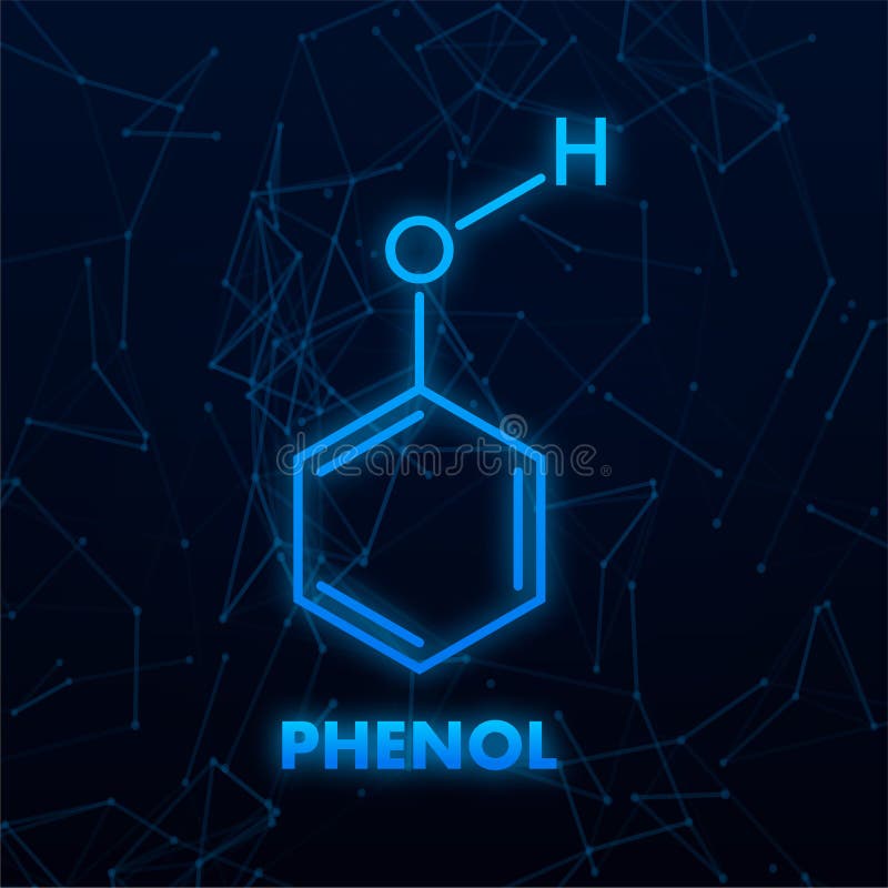 Phenol Molecular Structure with Connected Dots Forming Geometric ...