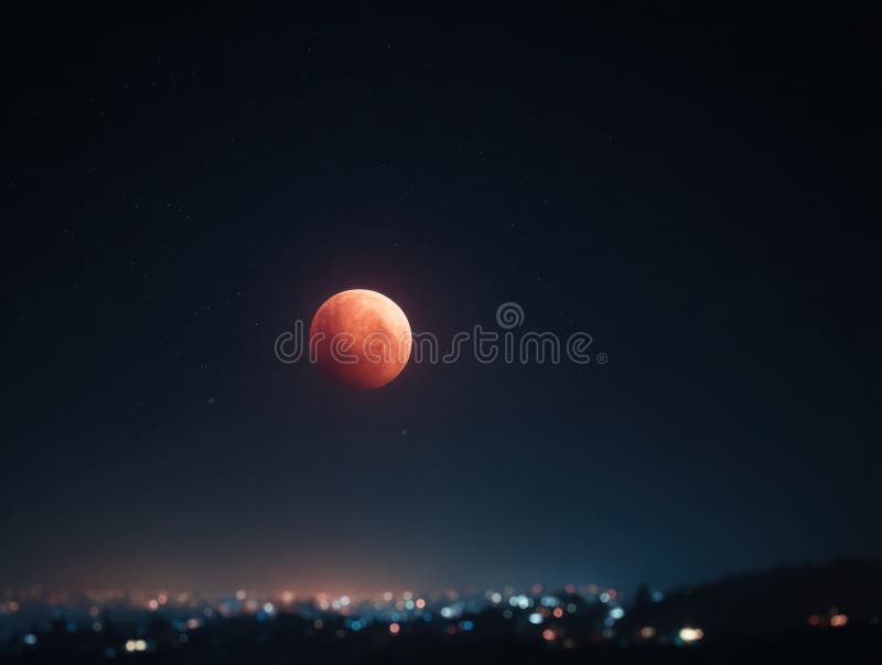 The Phenomenon of a Lunar Eclipse at Night Generative AI Stock ...