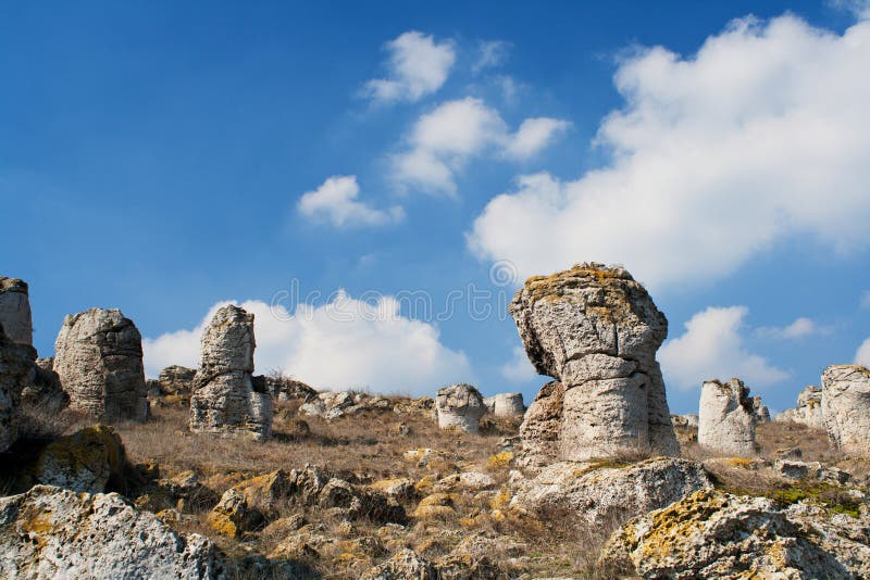 Phenomenon Rock Formations. Upright Stone Stock Image - Image of cloud ...