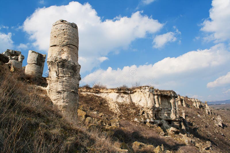 Phenomenon Rock Formations. Upright Stone Stock Image - Image of cloud ...