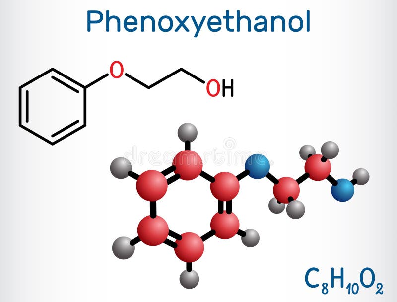 Phenoxyethanol Primary Alcohol Molecule. it is Glycol Ether ...
