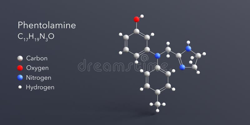 Phentolamine Molecule 3d Rendering, Flat Molecular Structure with ...
