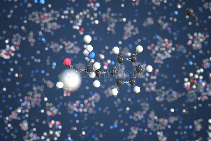 Phenylalanine Molecule 3D Illustration. Stock Illustration ...