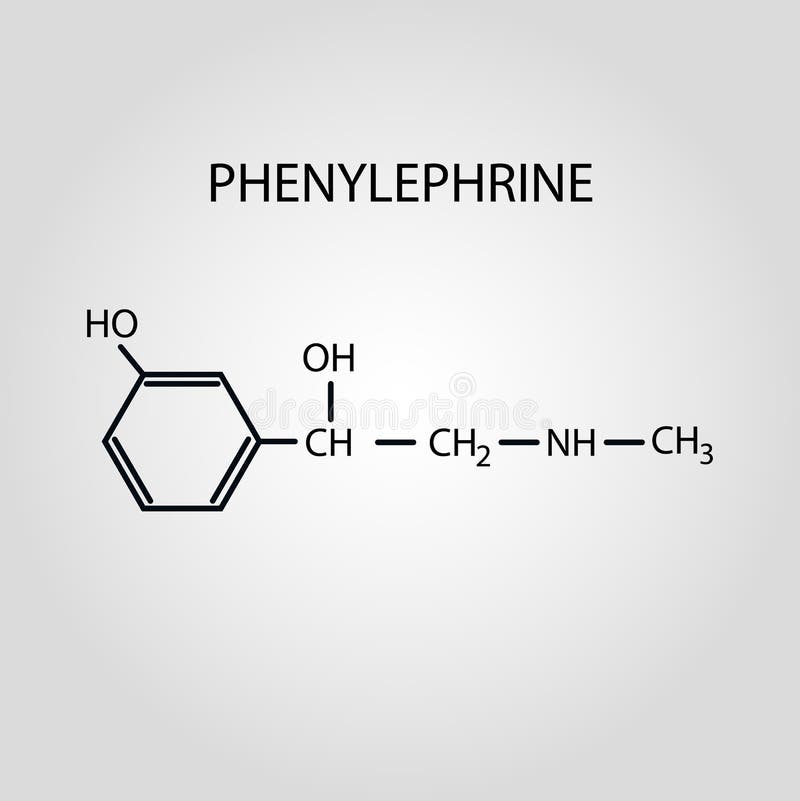 Phenylephrine Atomic Stucture Stock Vector - Illustration of dinner ...