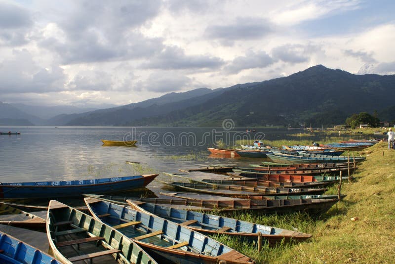 Phewa Lake, Pokhara, Nepal stock image. Image of trip - 14214351