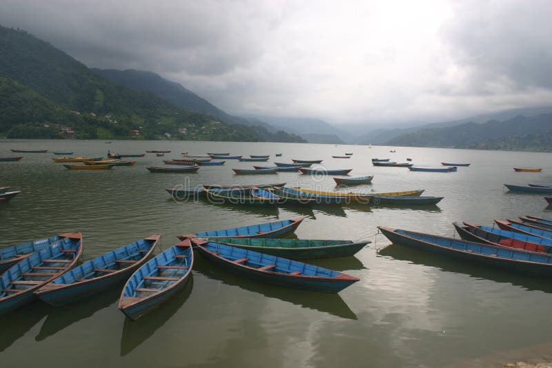Phewa Lake, Pokhara Nepal stock image. Image of dhaulagiri - 27332535