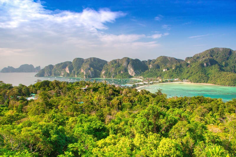 Phi Phi Island View on Tonsai Village. Koh Phi Phi Don, Viewpoint ...