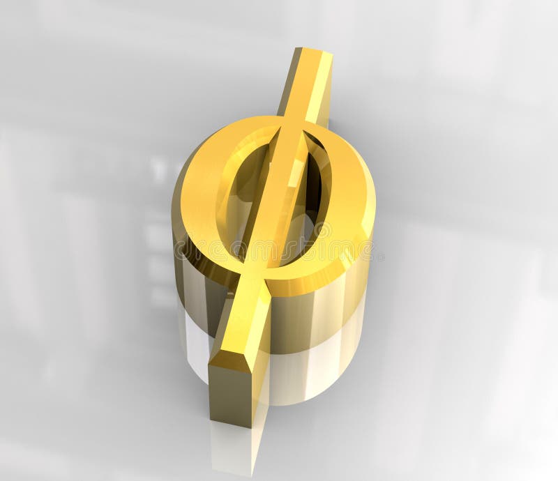 Phi Symbol In Gold (3d) Picture. Image: 5415907