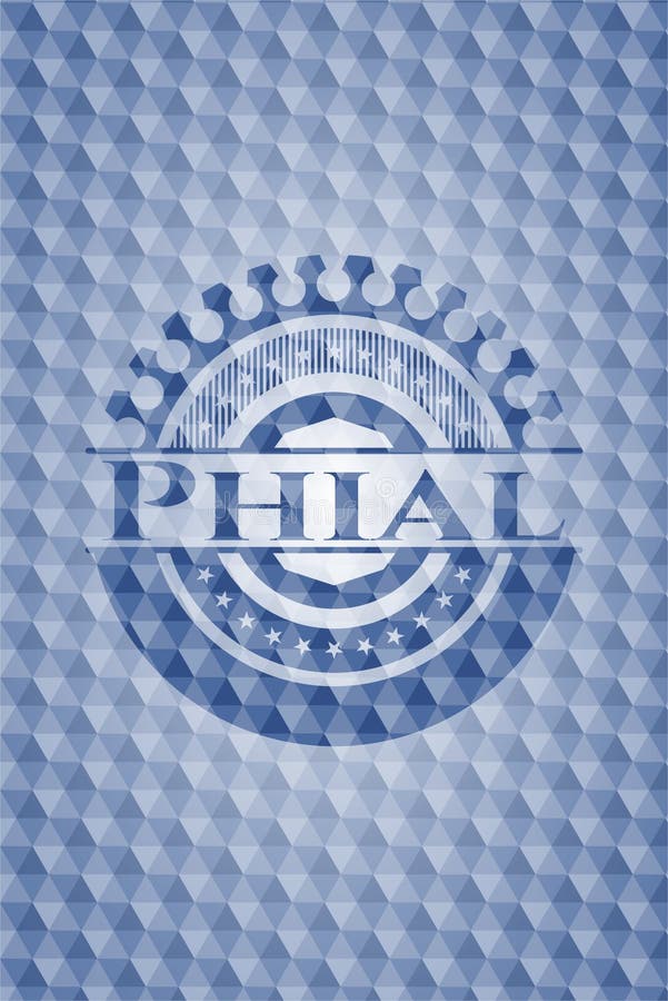 Phial Blue Emblem with Geometric Pattern. Vector Illustration Stock ...