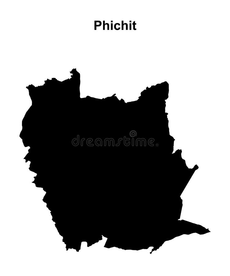 Phichit outline map stock illustration. Illustration of outline - 360659398