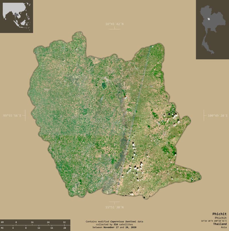 Phichit, Thailand - Composition. Sentinel-2 Satellite Stock ...