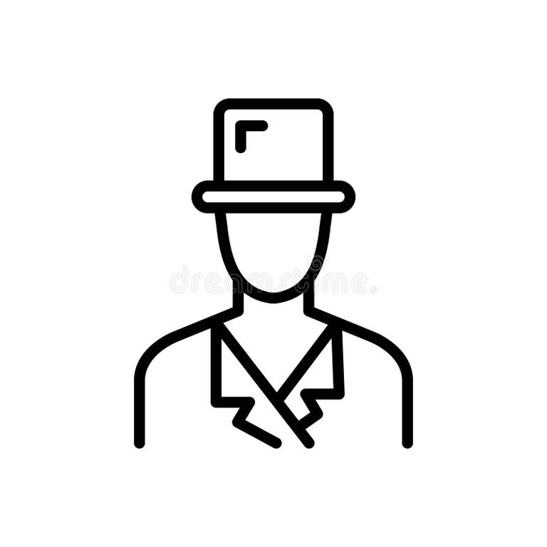 Black Line Icon for Phil, Man and Gentleman Stock Illustration ...