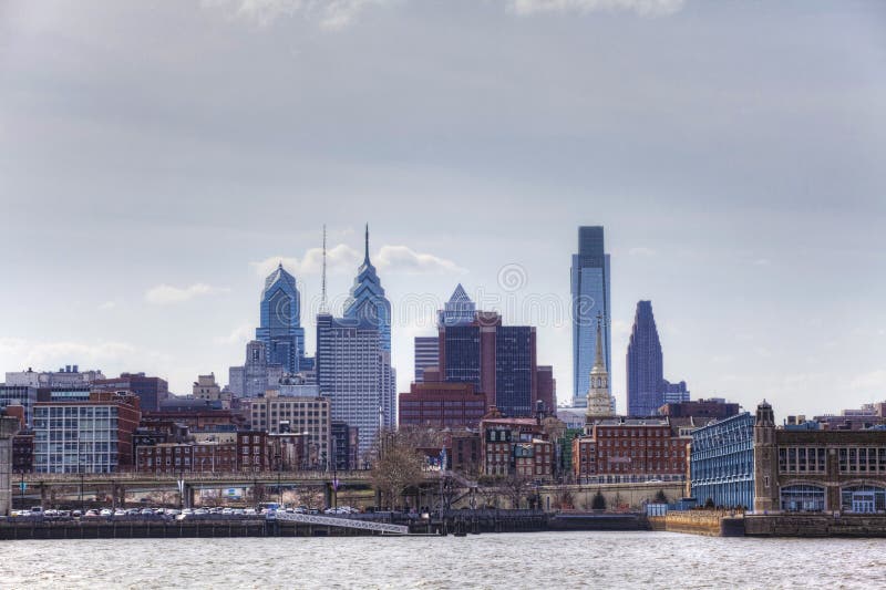 Philadelphia Across the Delaware River Stock Image - Image of office ...