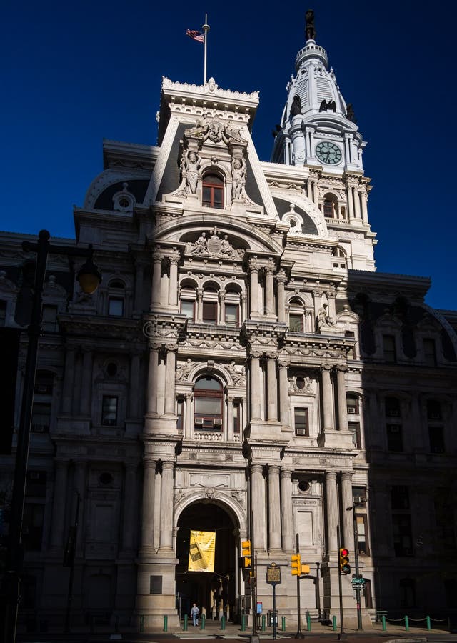 Philadelphia City Hall Building on Broad Street Stock Photo - Image of ...