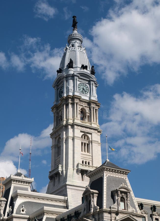 Philadelphia City Hall Clock Tower Stock Image - Image of tower ...