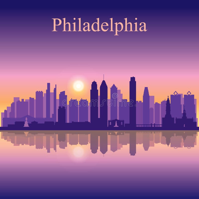 Philadelphia City Skyline Silhouettes Set Stock Vector - Illustration ...