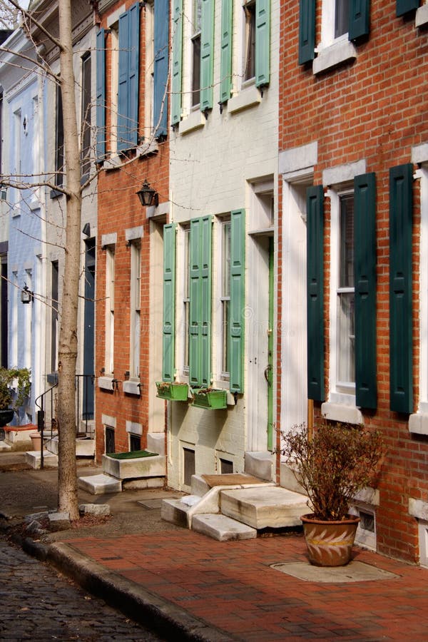Philadelphia Colored Rowhouses Stock Image - Image of architectural ...