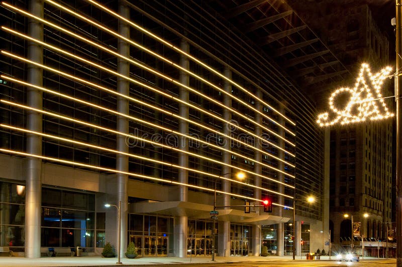 Philadelphia Convention Center Stock Photo - Image of nightscene, night ...