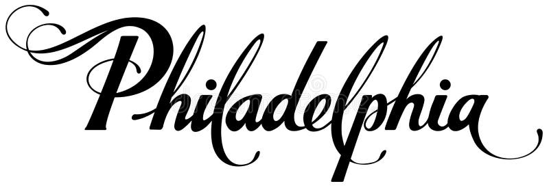 Philadelphia - Custom Calligraphy Text Stock Vector - Illustration of ...
